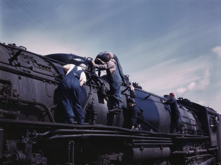 Women Railroad Workers at the Roundhouse – Women of World War II